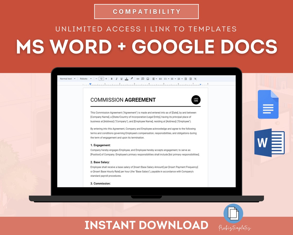 Commission Agreement Template, Sales Commission Contract Template ...