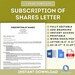 Subscription Offer Letter for Shares, Share Subscription Invitation ...