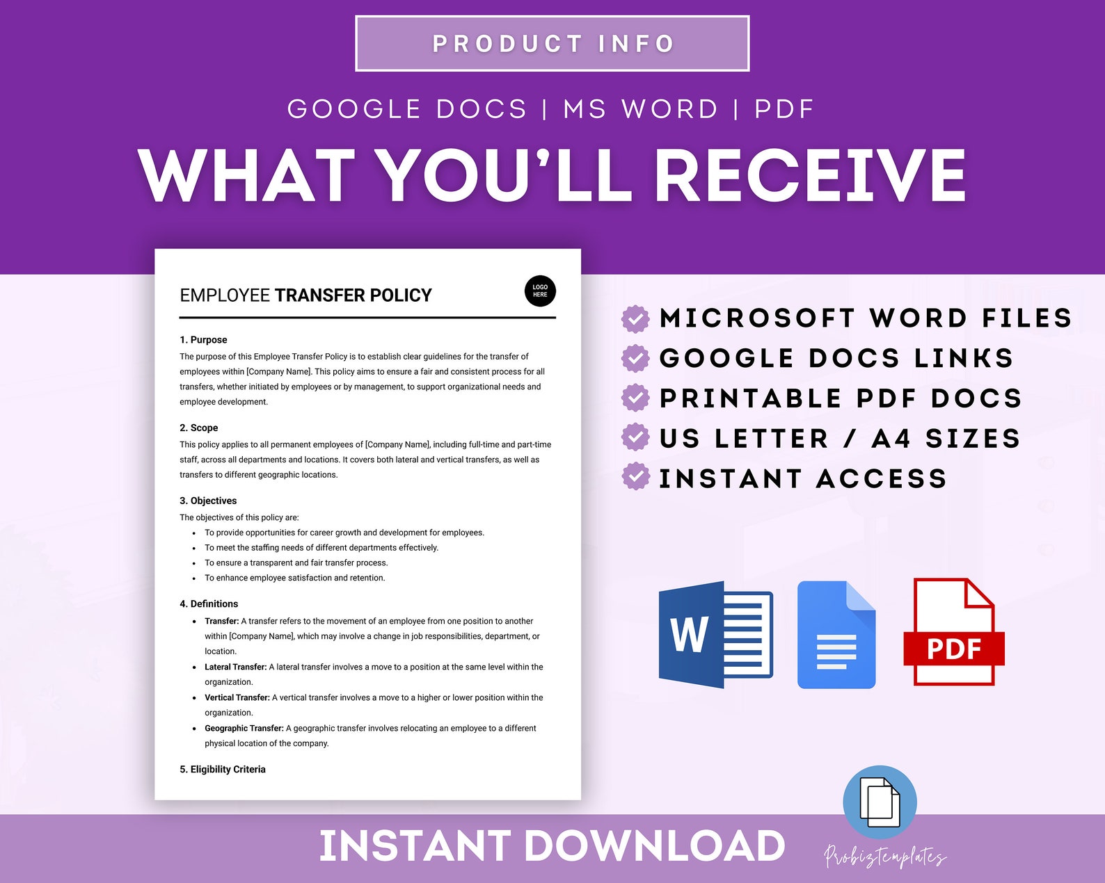 Employee Transfer Policy Template, Internal Transfer Guidelines ...