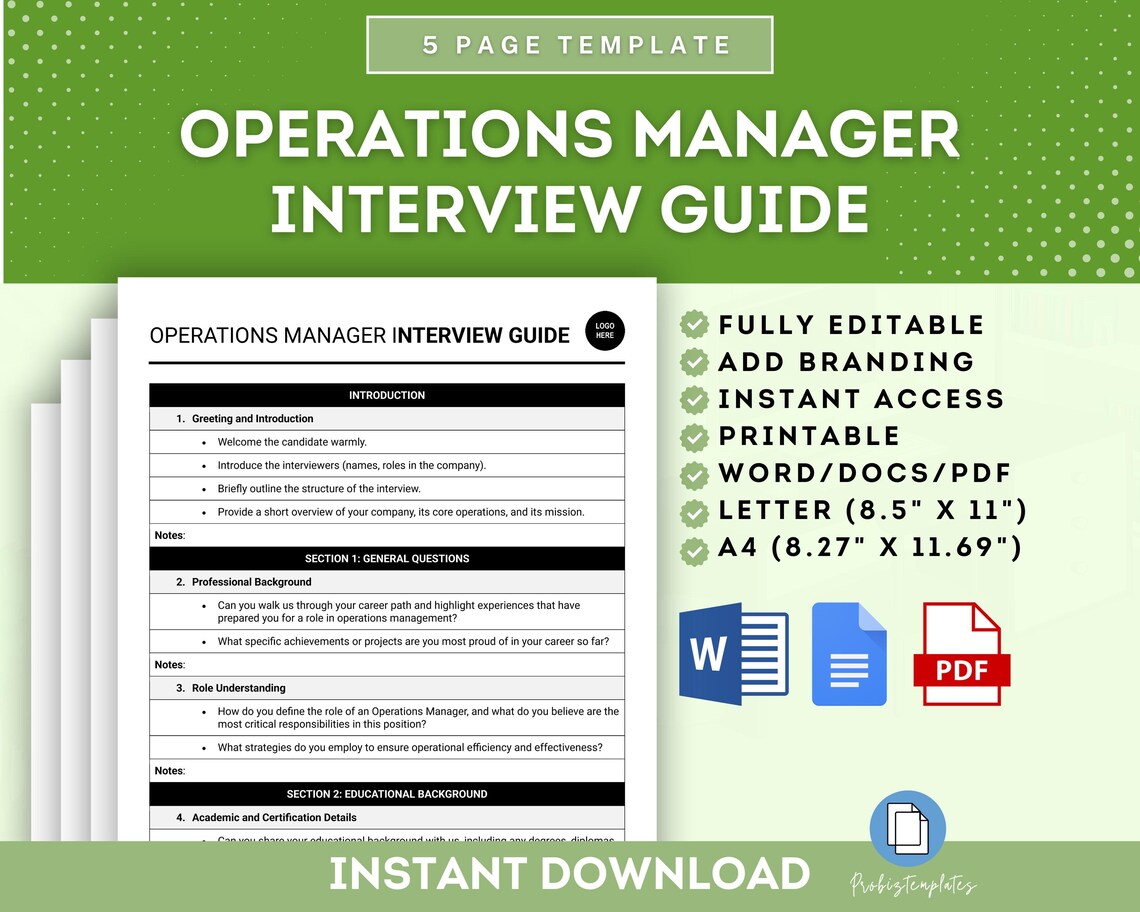 Operations Manager Interview Guide, Ops Manager Interview Questions ...