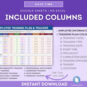 Employee Training Plan and Tracker Template for Microsoft Excel and ...