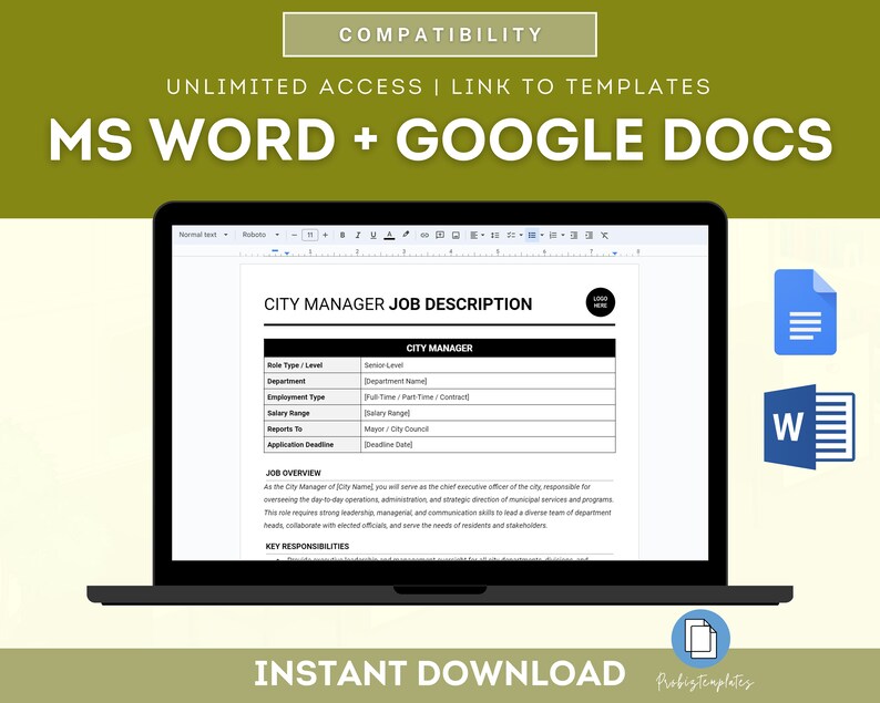 City Manager Job Description Template, Municipal Manager ...