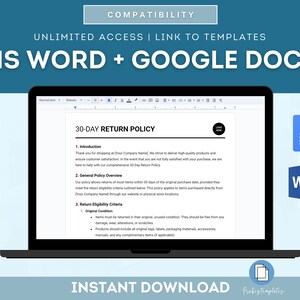 30-day Return Policy Template, Return Terms and Conditions, Product ...