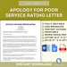 Apology for Poor Service Rating Letter Template, Service Rating Apology ...