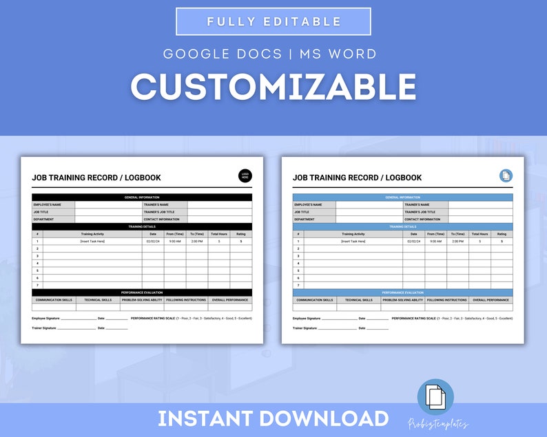 Job Training Record Template, Employee Training Progress Tracker, HR ...