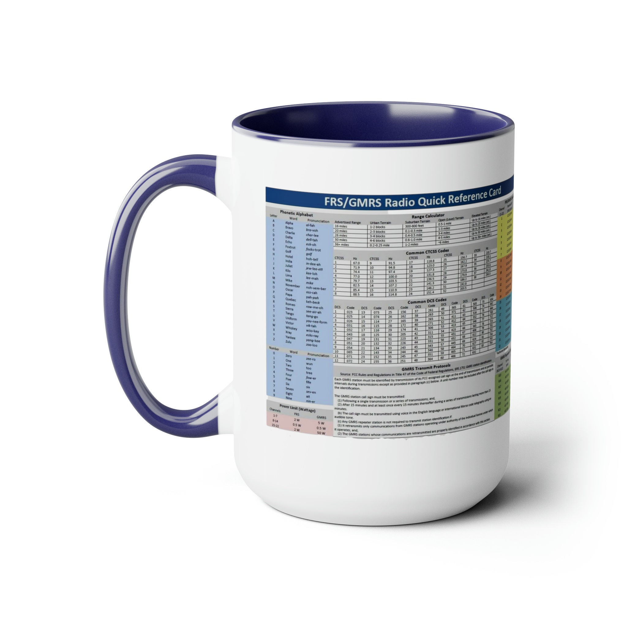 Two-tone Coffee Mugs, 15oz FRS / GMRS Frequency Chartgift for Ham Radio ...