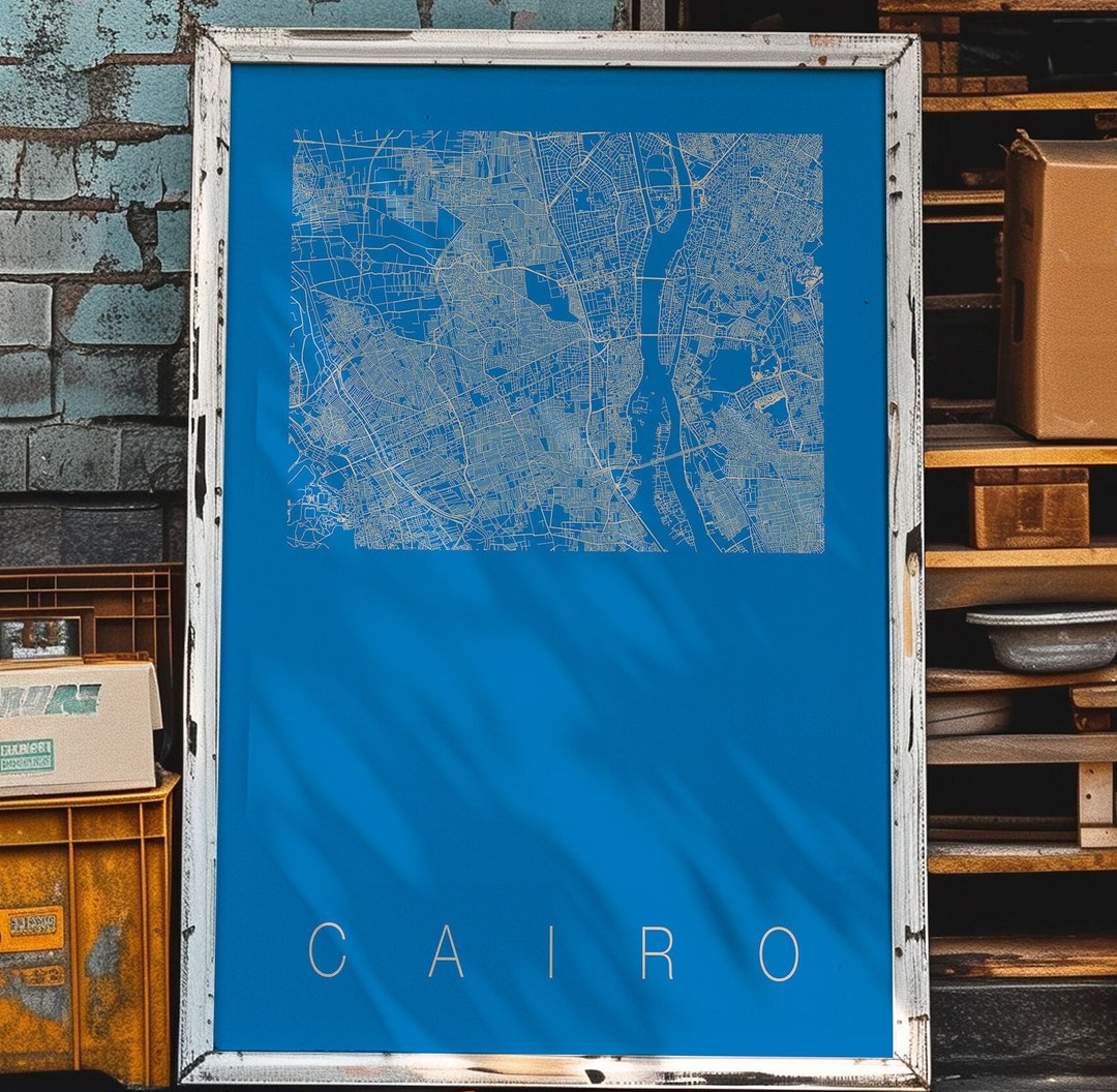 Minimalist Cairo Map Art Print, Detailed Egyptian Cityscape Poster, Minimalist Cairo Wall Art ...