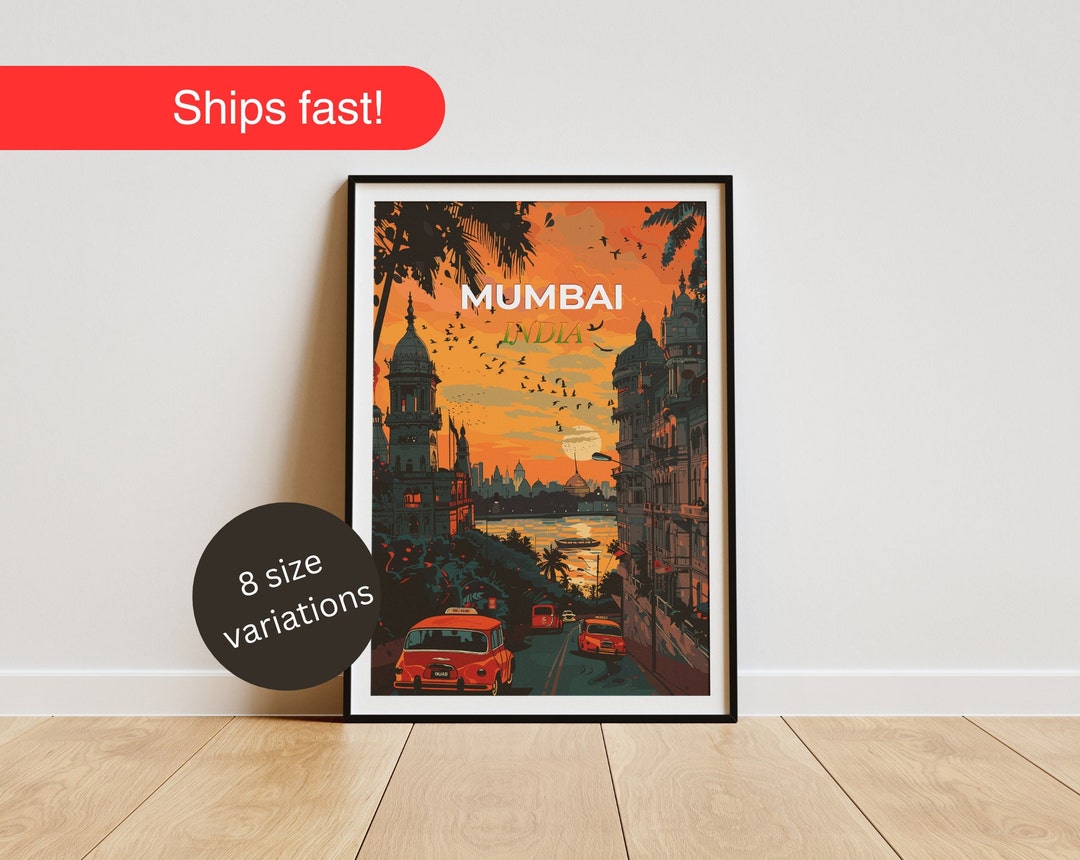 Mumbai India Art Print Unframed Vibrant Cityscape of India Urban ...