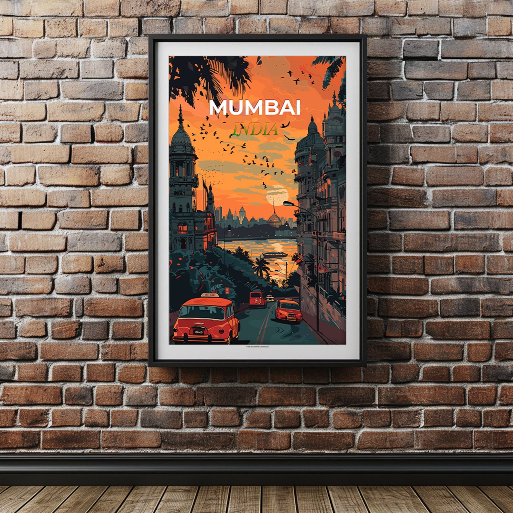 Mumbai India Art Print Unframed Vibrant Cityscape of India Urban ...