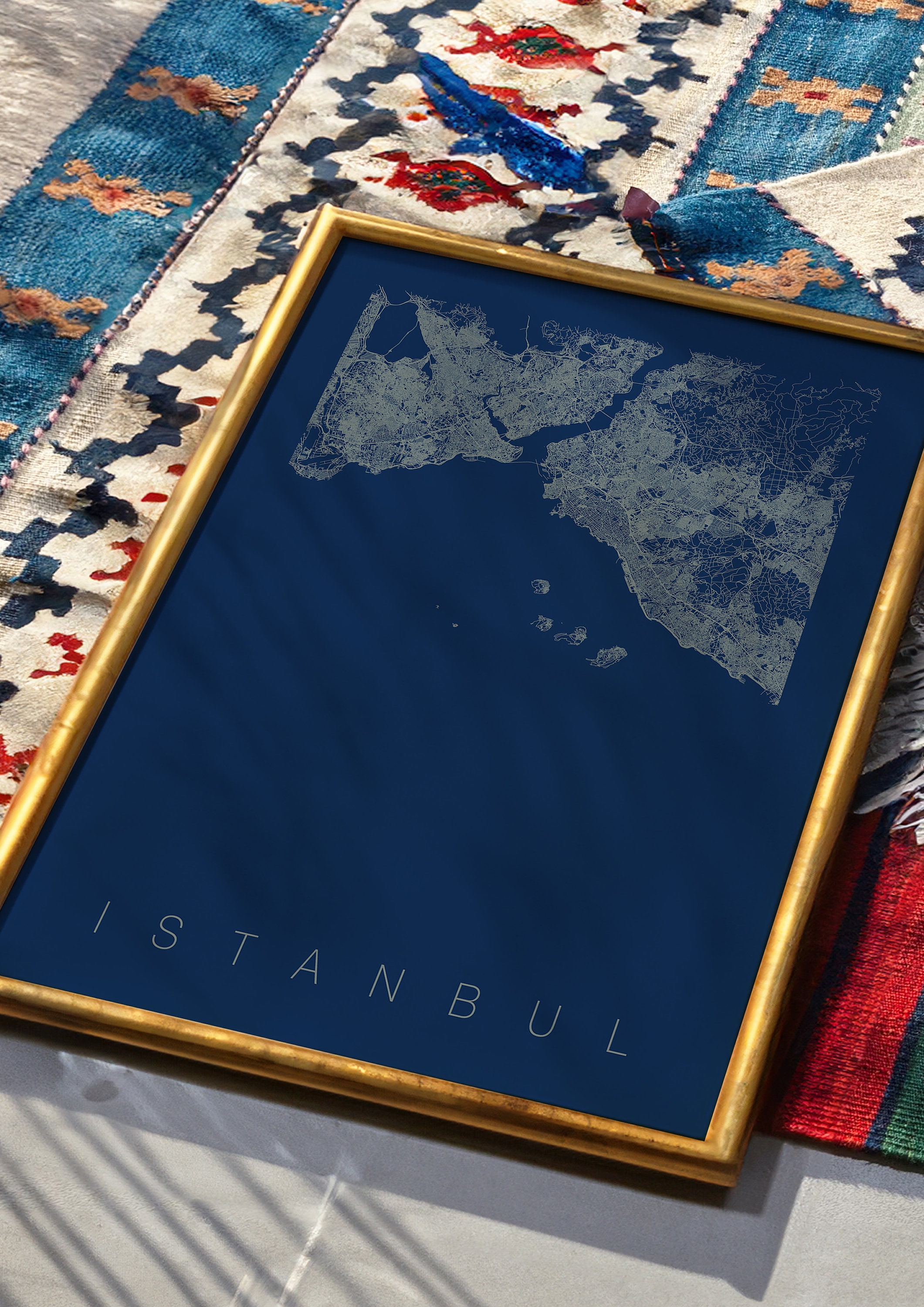 Modern Istanbul Map Art Print, Detailed Urban Cityscape Poster ...