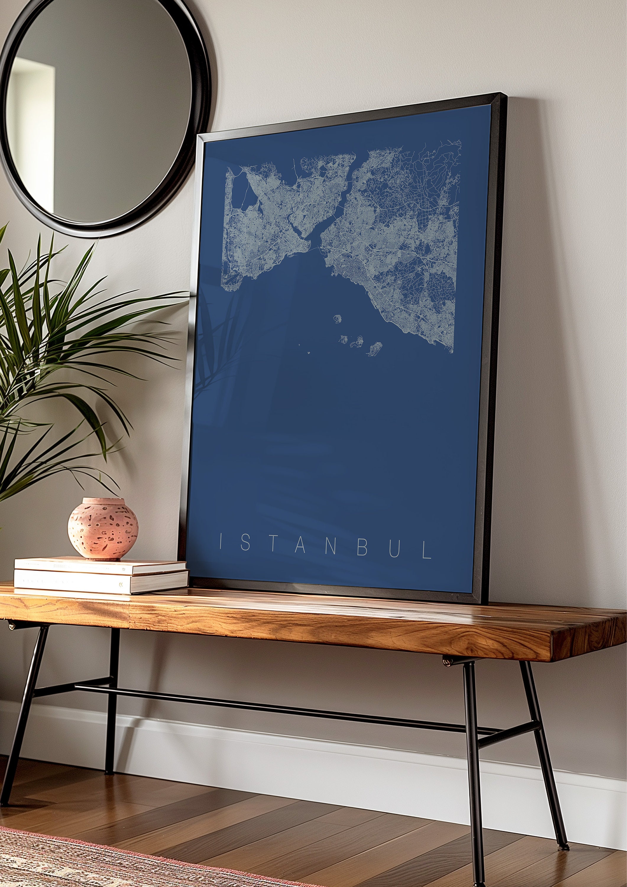 Modern Istanbul Map Art Print, Detailed Urban Cityscape Poster ...