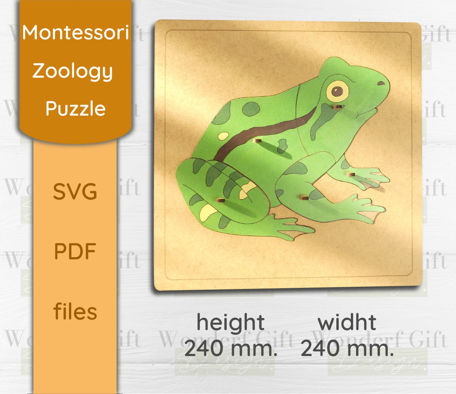 Montessori Zoology Puzzle for Child- Frog Puzzle SVG File - Montessori ...