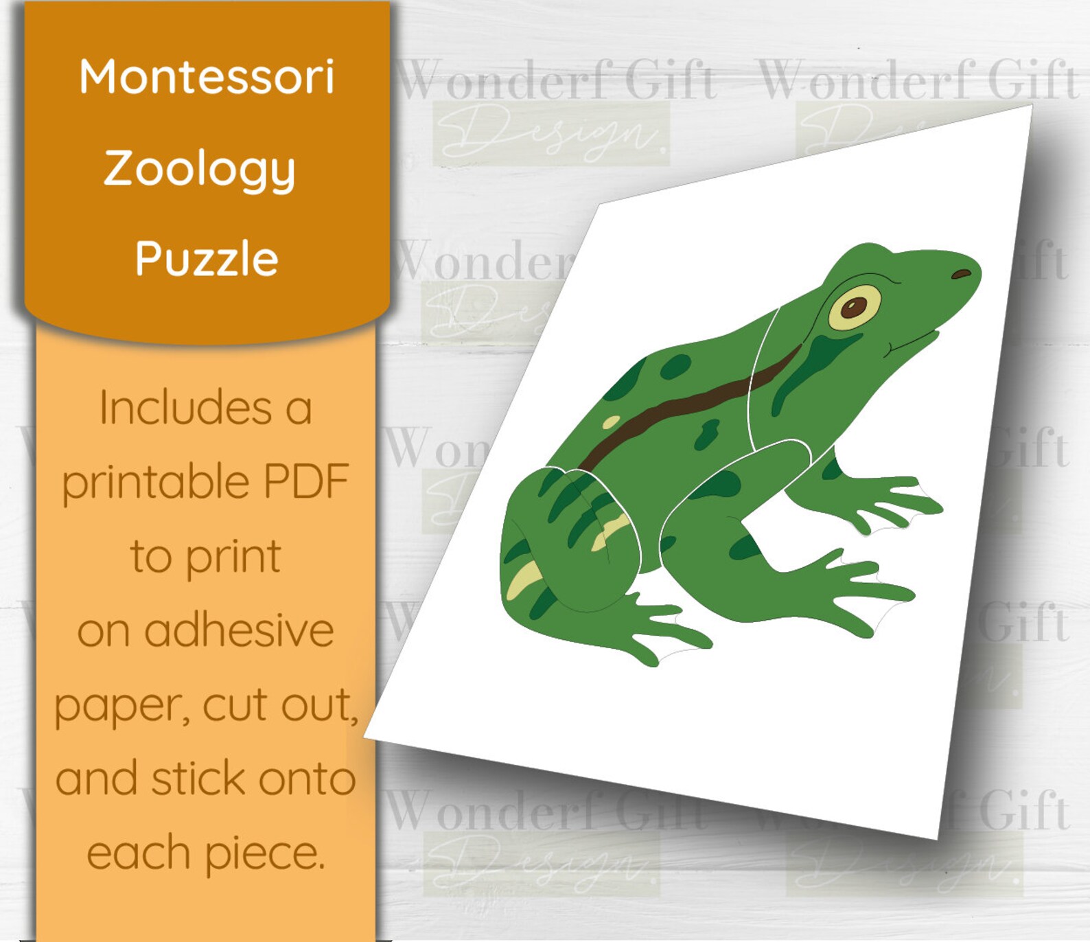 Montessori Zoology Puzzle for Child- Frog Puzzle SVG File - Montessori ...