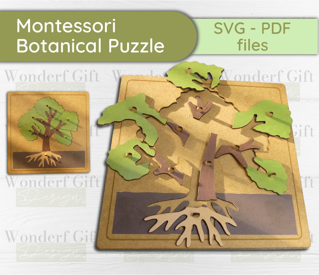Montessori Tree Puzzle SVG: Botanical Laser Cut File (digital Download ...