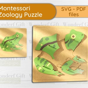 Montessori Zoology Puzzle for Child- Frog Puzzle SVG File - Montessori ...