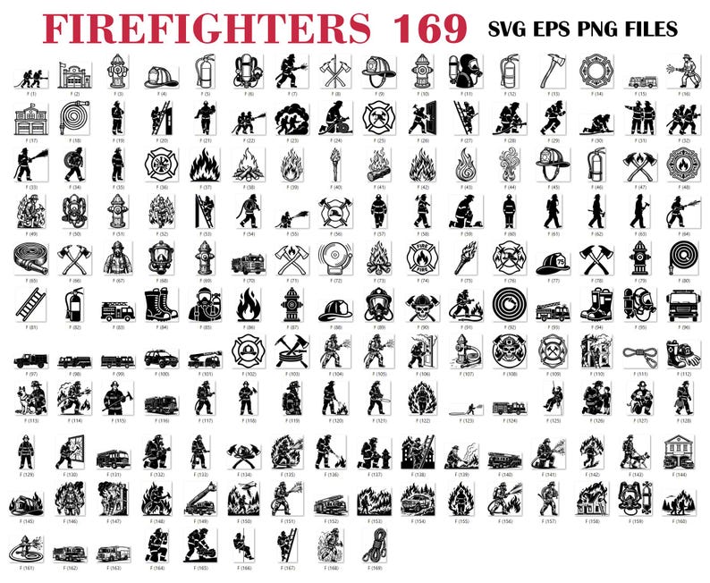 Firefighter SVG Bundle, Fire Rescue Vector Pack, Fire Department EPS ...
