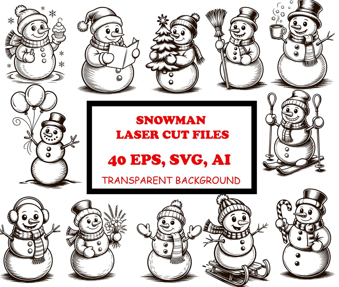 Snowman Svg Outline Funny Snowman Laser Cut Engraving, Christmas Winter ...