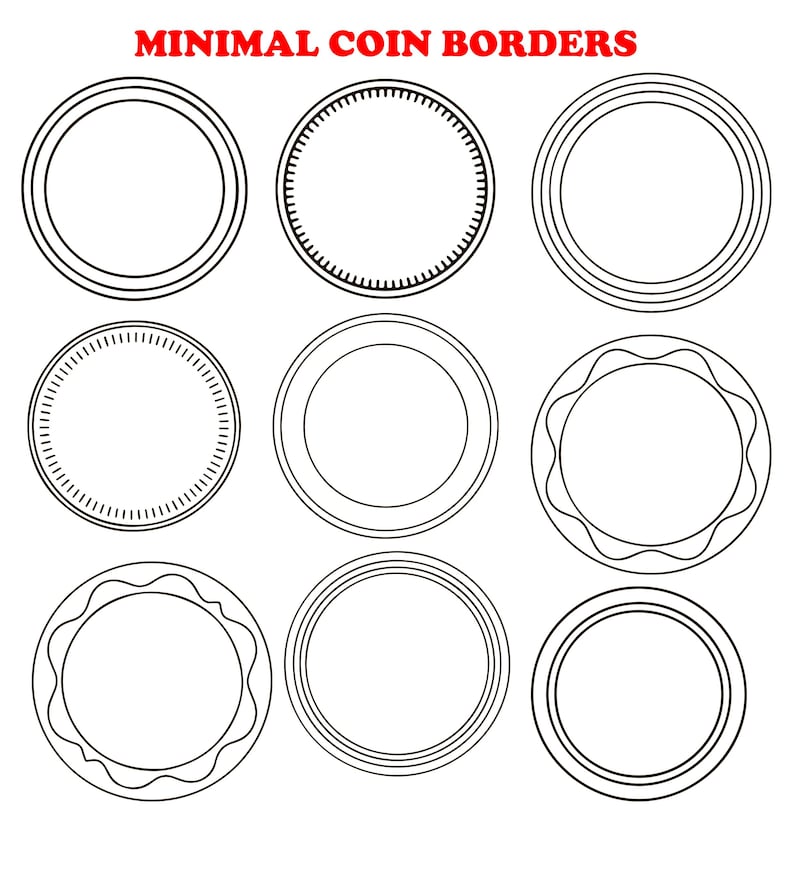 Challenge Coin Laser Engraving, Coin Border Designs for Cricut SVG EPS ...
