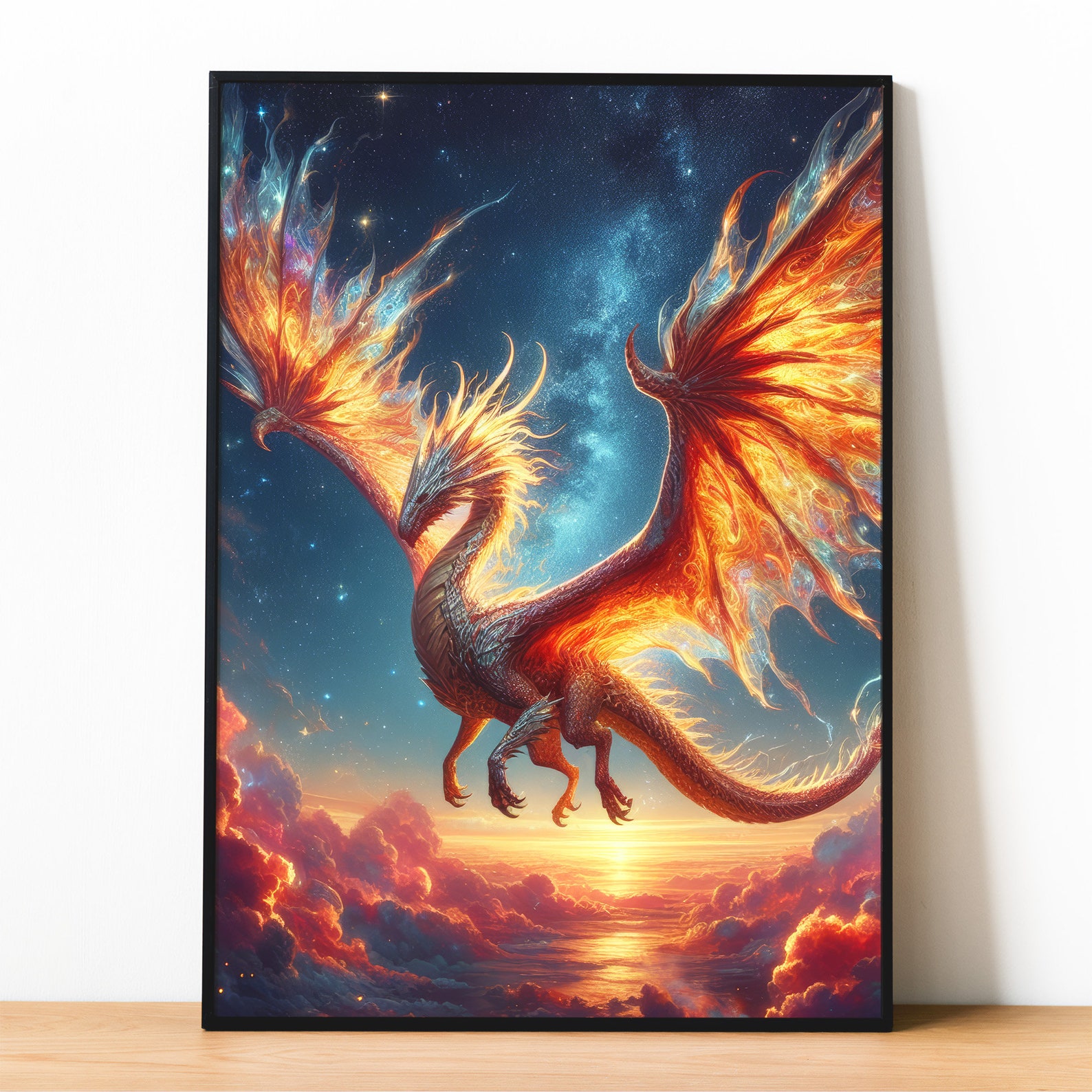 4 Wings of Fire Poster: Fantasy Decor, Fantasy Art Print, Mythical ...