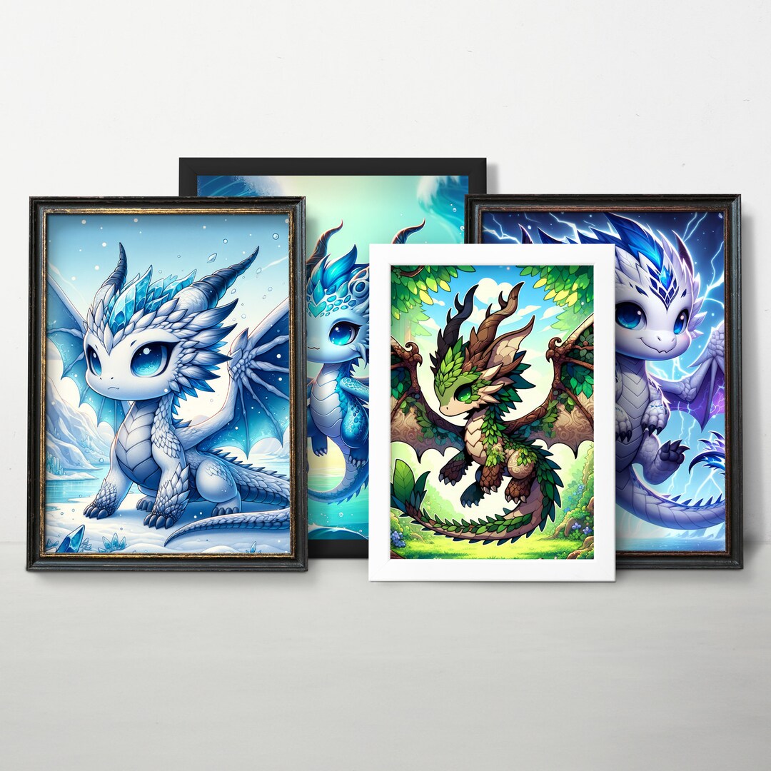Charming Chibi Dragon Quartet: Elemental Adventures in Air, Ice ...