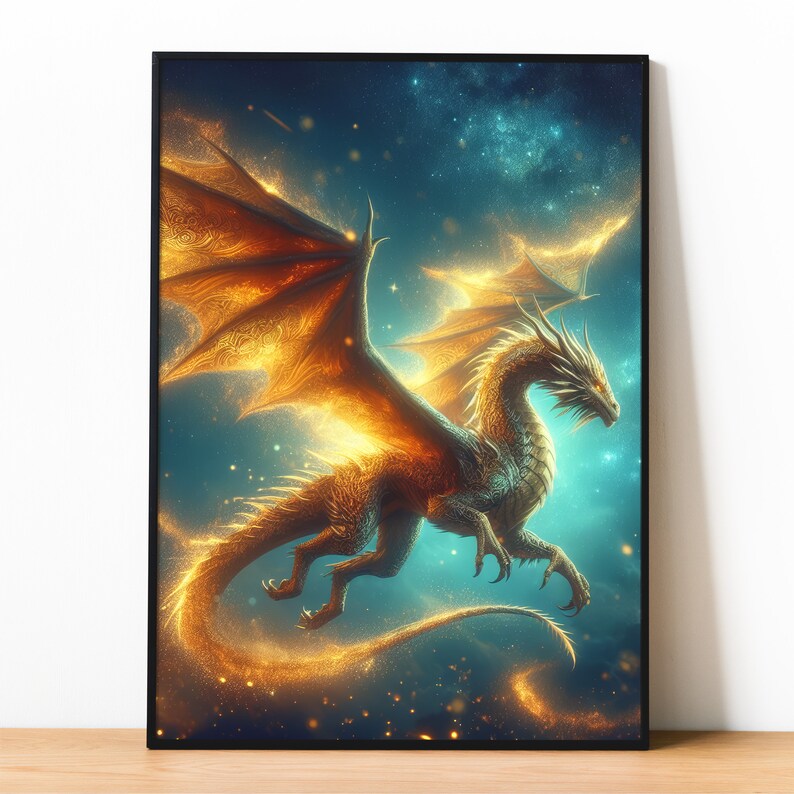 4 Wings of Fire Poster: Fantasy Decor, Fantasy Art Print, Mythical ...