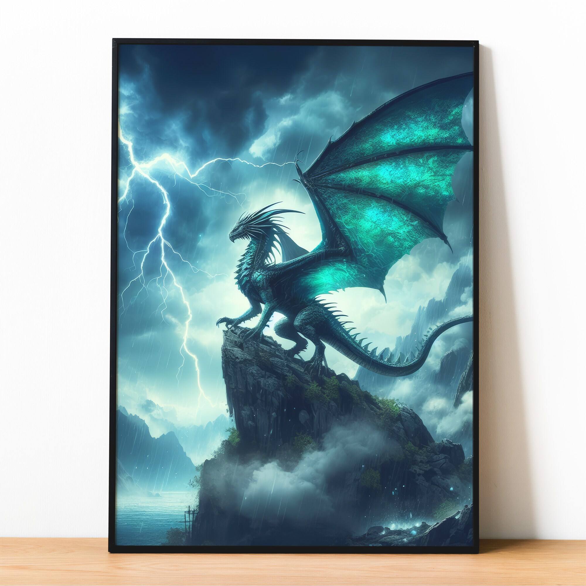 4 Wings of Fire Poster: Fantasy Decor, Fantasy Art Print, Mythical ...