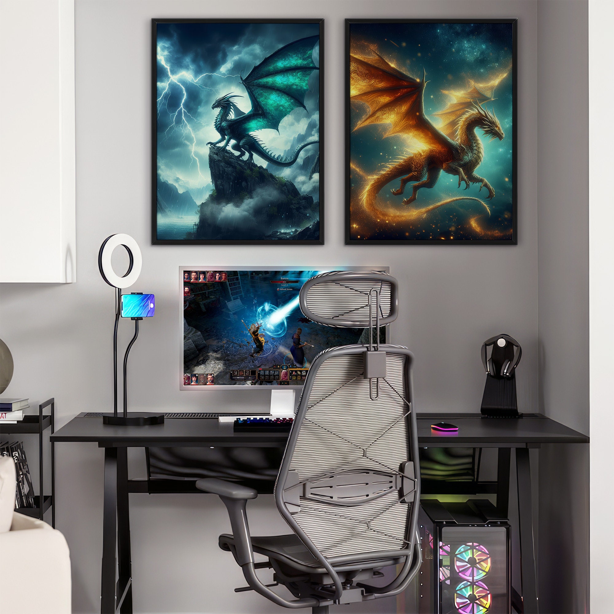 4 Wings of Fire Poster: Fantasy Decor, Fantasy Art Print, Mythical ...