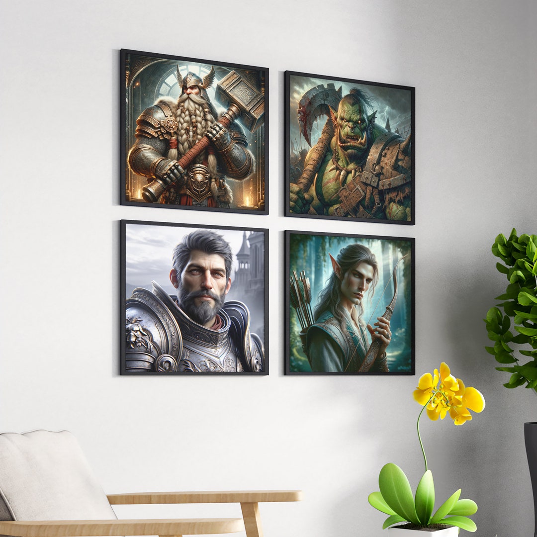 Fantasy Character Art Collection: Dwarven Warrior, Orc Fighter, Noble ...