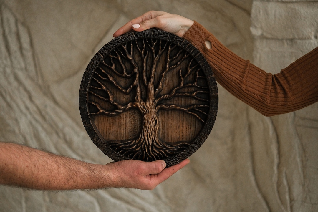 Tree of Life Wood Carving, Unique Tree of Life Wood Art, Wood Tree Wall ...
