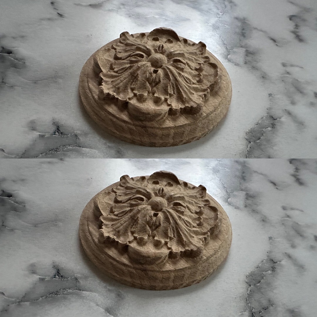 2 Pieces Handcarved Wooden Rosettes, Ceiling Wood Decor, Round Wooden ...
