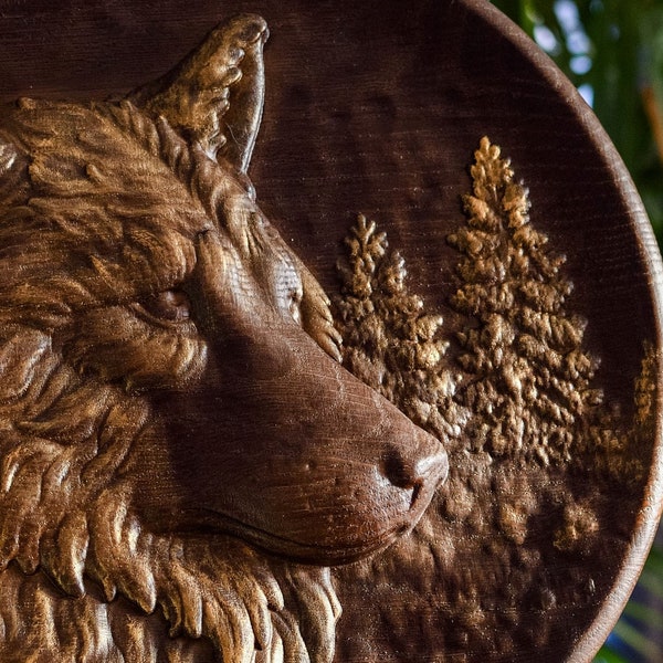 Carved Wolf - Etsy