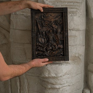 Viking Carved Picture, Handcrafted Wood Onlays, Viking Heritage, Gifts ...