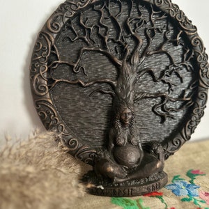 Yggdrasil Wall Art, Mother Earth's Emblem Carved in Wood, Traditional ...
