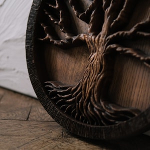 Tree of Life Wood Carving Wall Art, Family Tree Sign, Wood Tree Wall ...