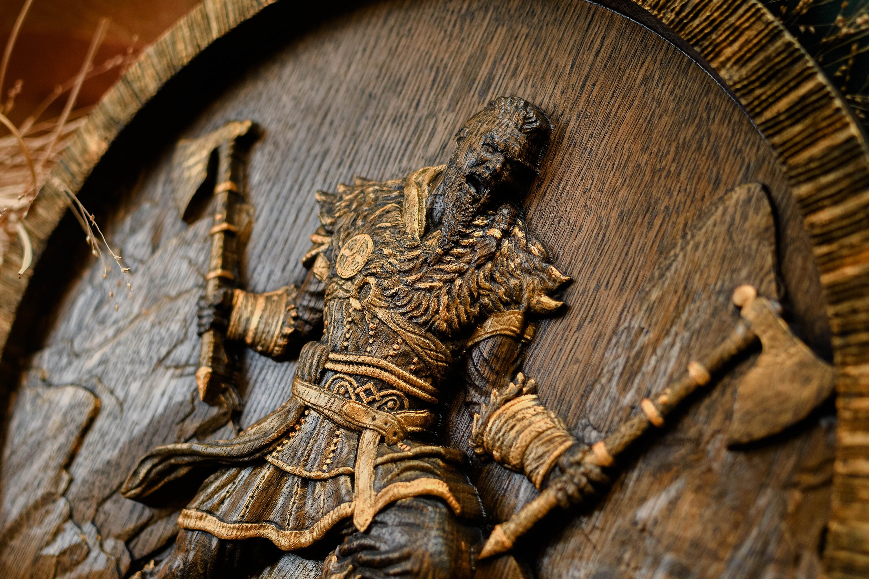 Viking Wooden Wall Art, Wood Carved Picture, Viking Decor, Viking ...