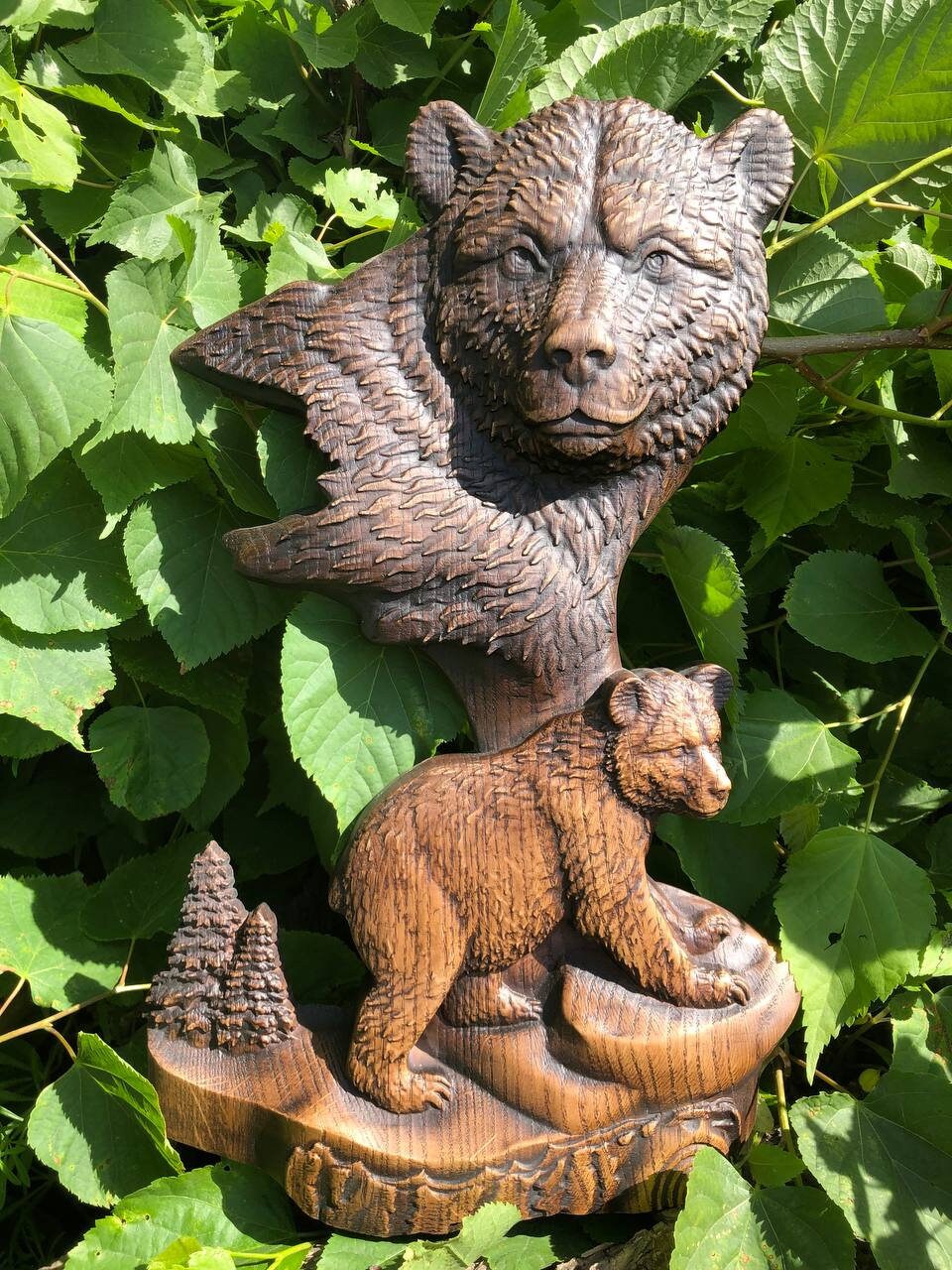 Carved Wooden Bears, Handcarved Wooden Wildlife Decor, Carved Bear Wall ...