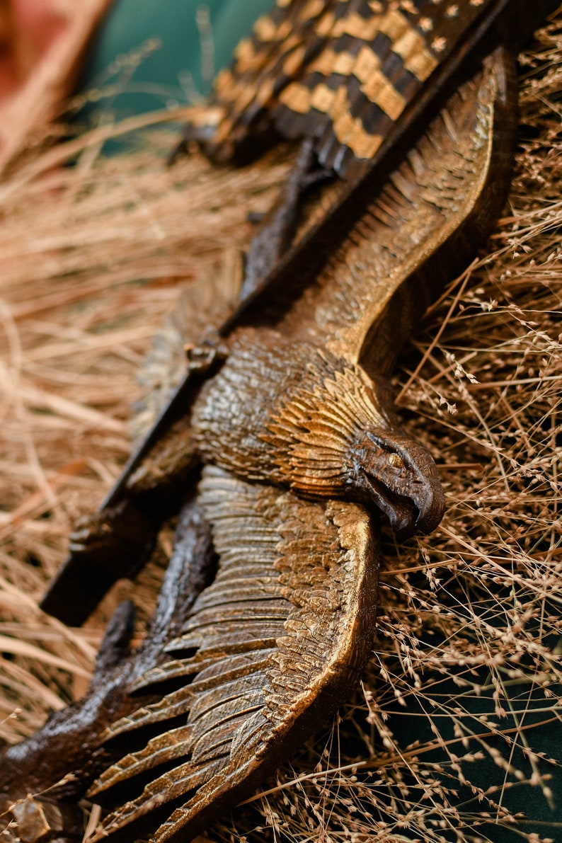 Carved Eagle, Wooden American Flag, Handcrafted Wooden Eagle, Bald ...