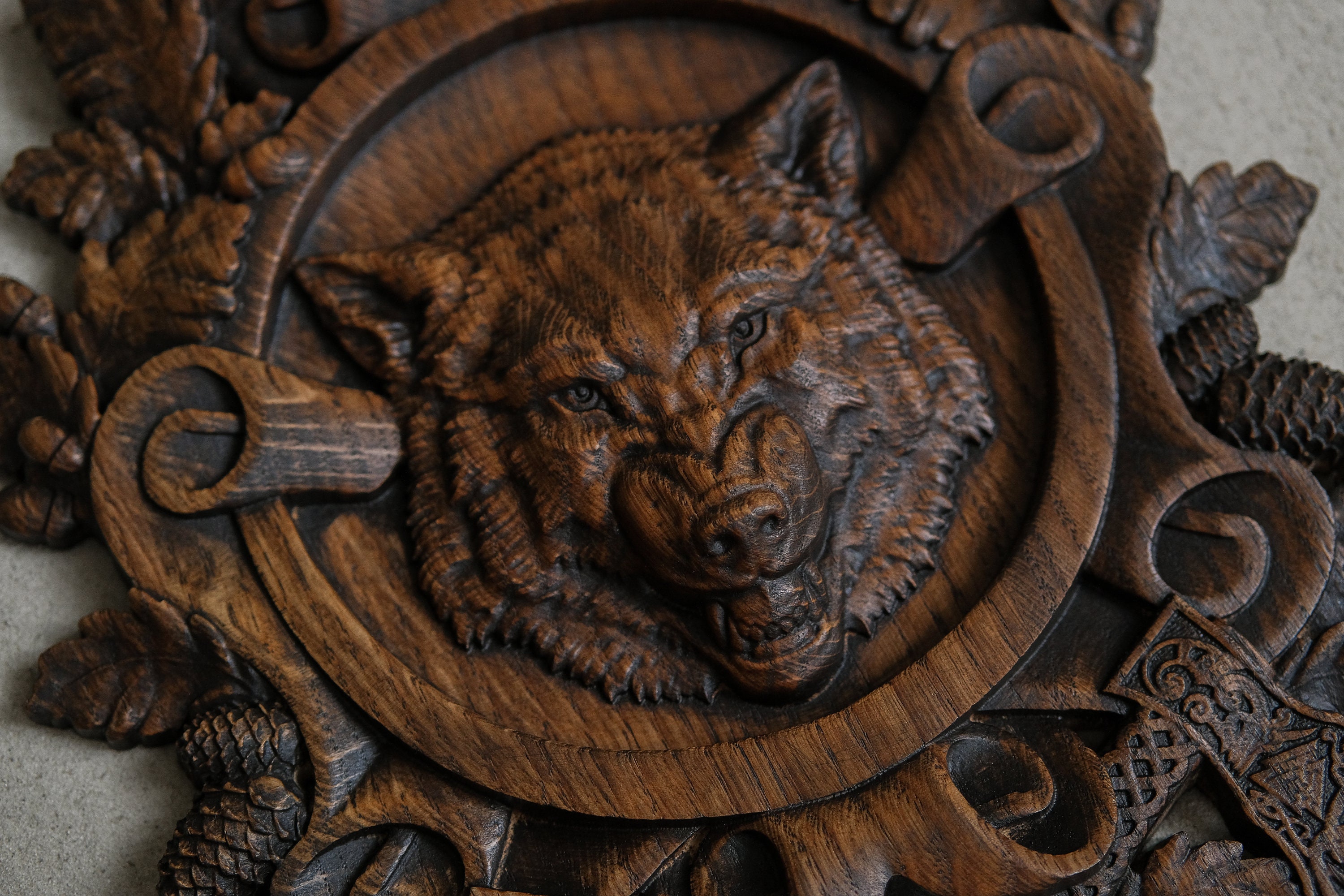 Wooden Wolf Head, Wolf Carving for Wolf Lover, Eco-friendly Wolf Gift ...