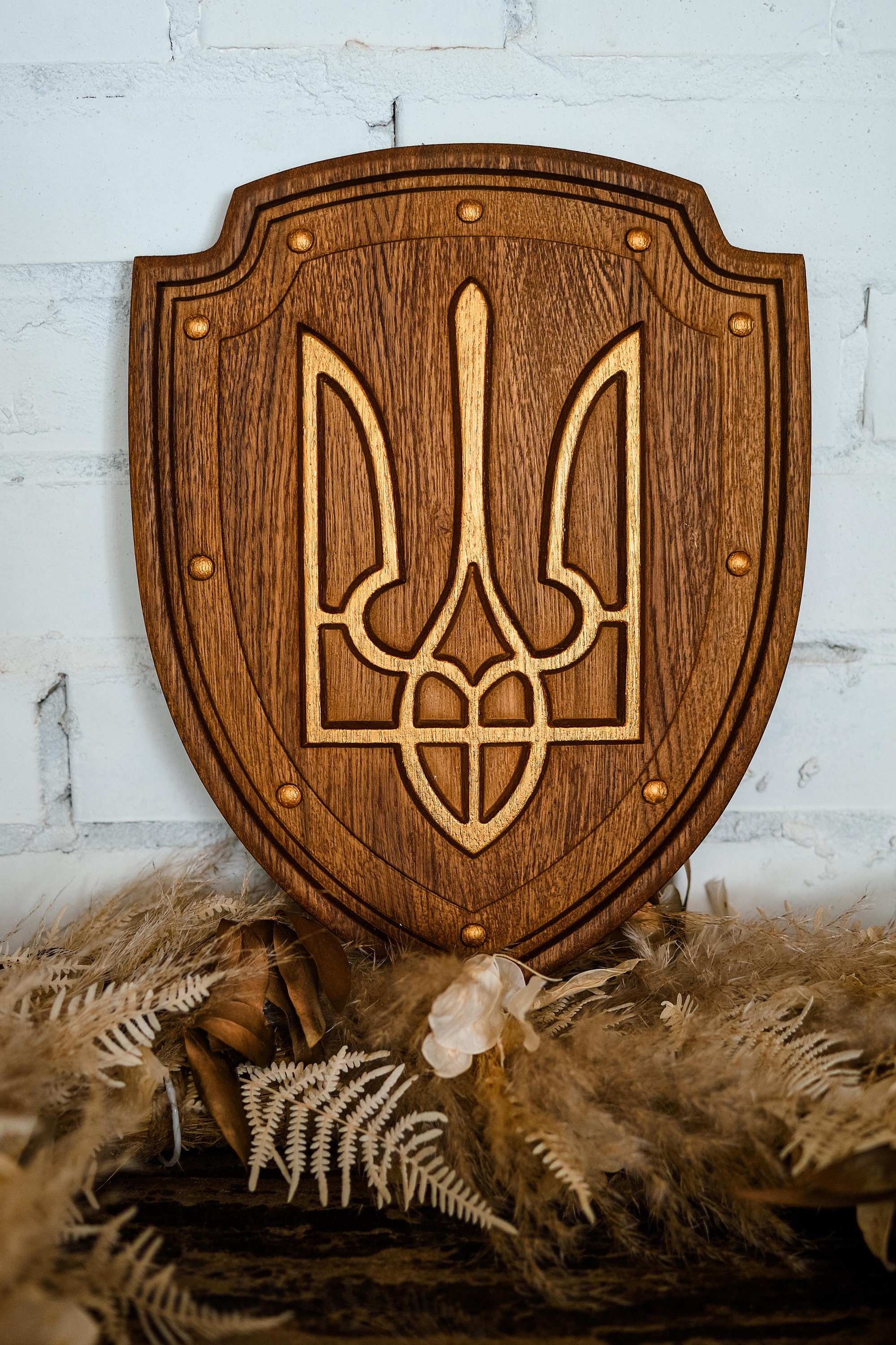 Coat of Arms Wooden Trident Wall Art Handcarved Wooden UA - Etsy