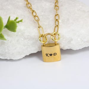 Personalized Lock Initial Necklace,custom Initial Padlock Necklace in ...