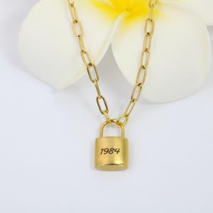 Personalized Lock Initial Necklace,custom Initial Padlock Necklace in ...