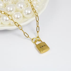 Personalized Lock Initial Necklace,custom Initial Padlock Necklace in ...