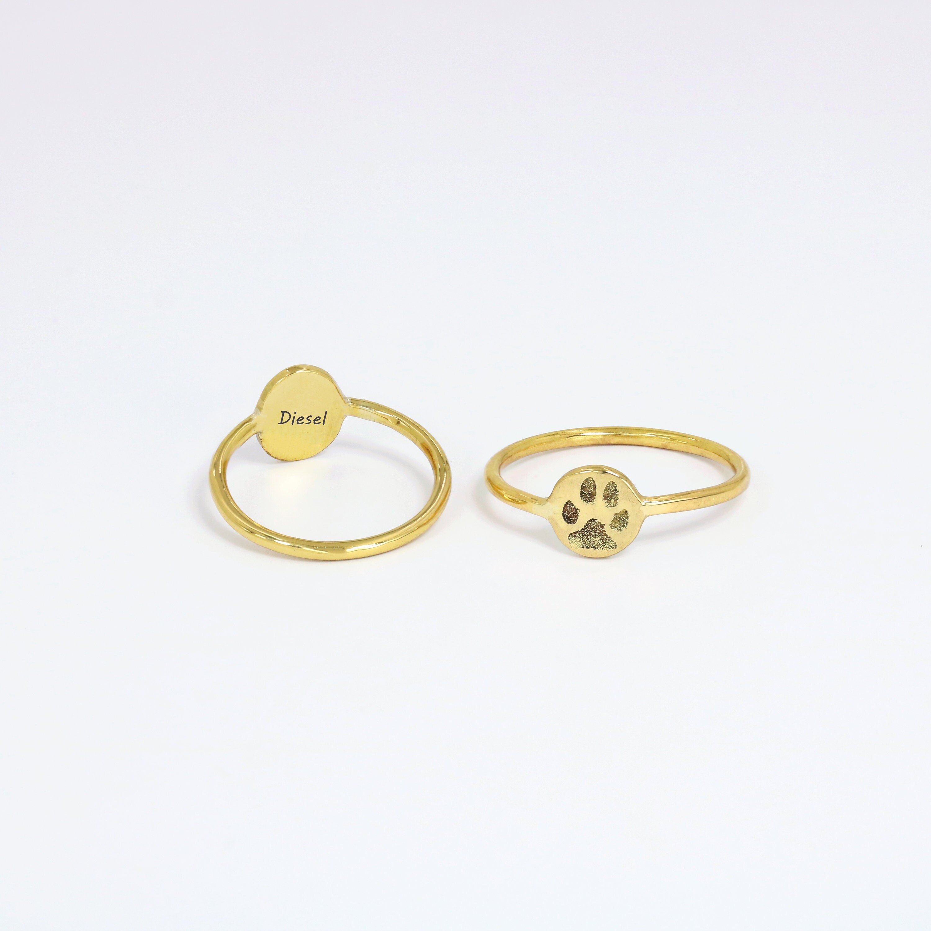 Your Actual Pet Paw Print Ring,personalized Paw Print Ring,pet Name ...