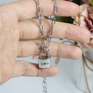 Personalized Lock Initial Necklace,custom Initial Padlock Necklace in ...