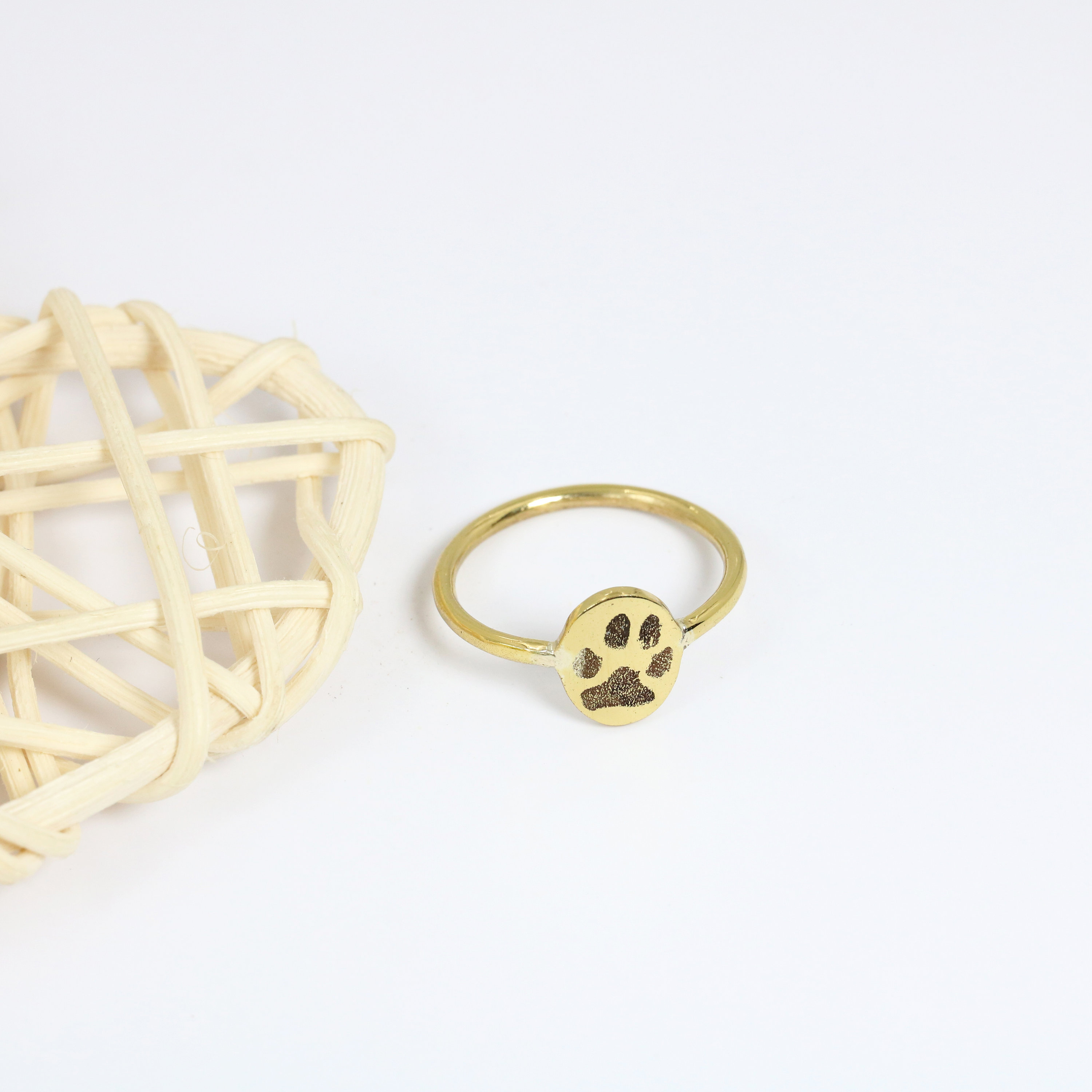 Your Actual Pet Paw Print Ring,personalized Paw Print Ring,pet Name ...