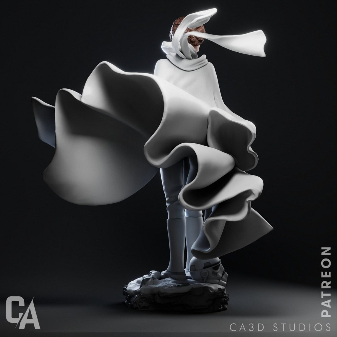 Princess Leia STL, Leia 3D Model, Leia 3D Print Files, Leia Statue ...