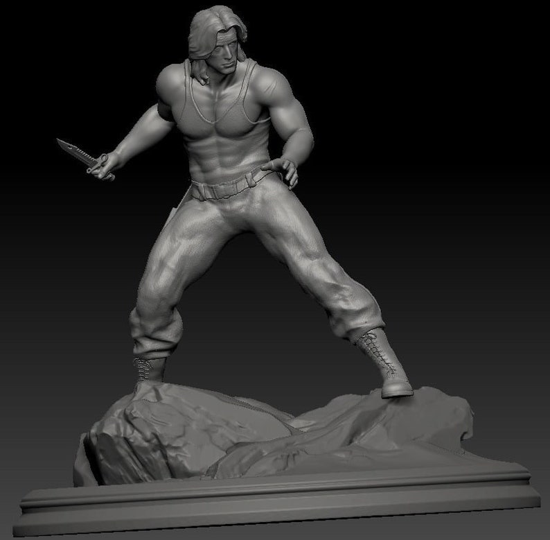 Rambo STL, Rambo 3D Model, Rambo 3D Print Files, Rambo Statue, Rambo ...