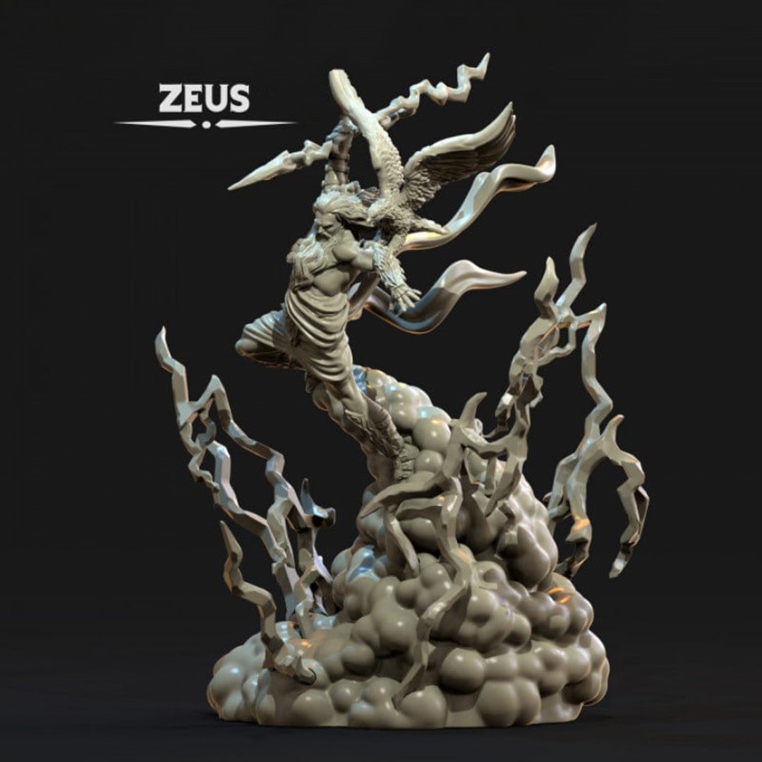Zeus STL, Zeus 3D Model, Zeus Statue, Zeus Figure, Zeus Miniature, Zeus ...