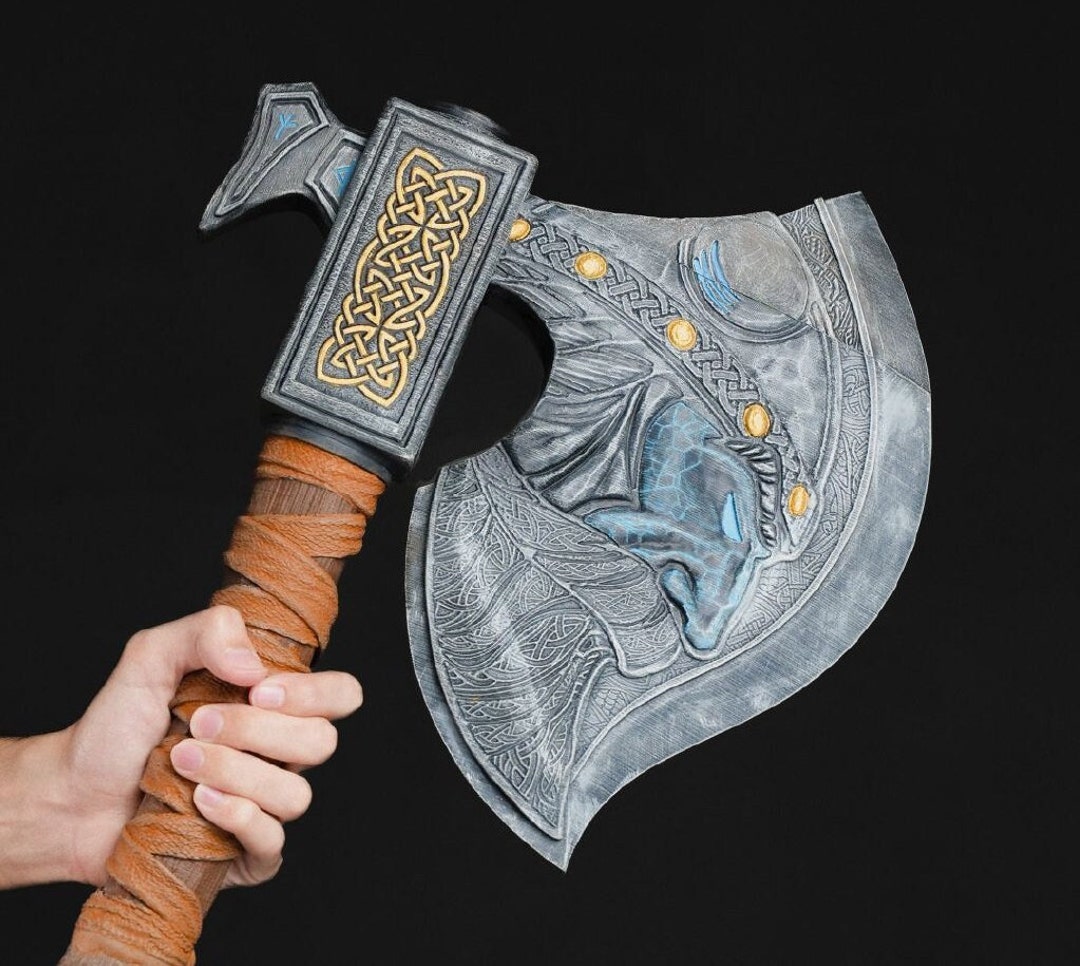 Viking Battle Axe STL, Viking Battle Axe 3D Model, Battle Axe Figure ...