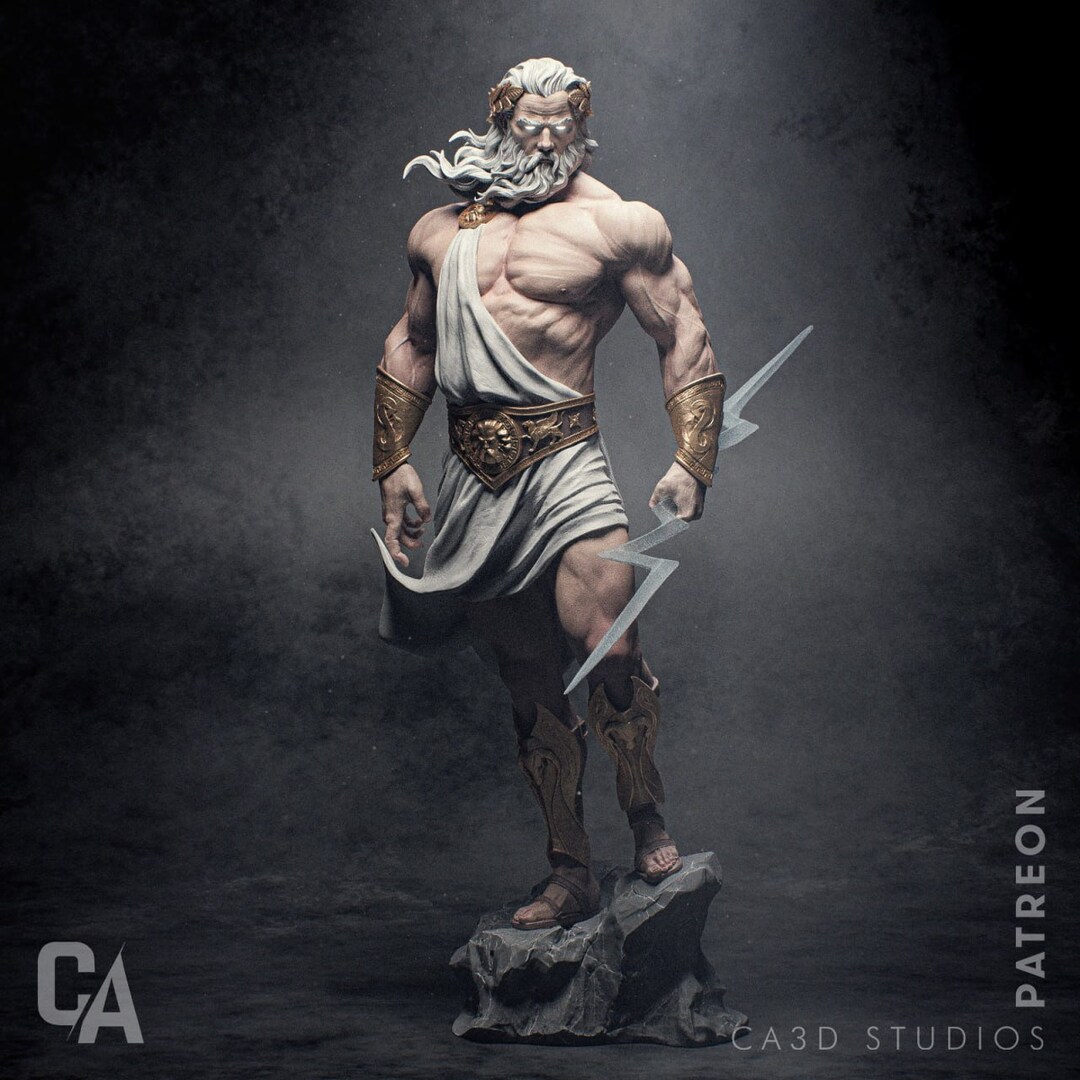 Zeus STL, Zeus 3D Model, Zeus Statue, Zeus Figure, Zeus Miniature, Zeus ...